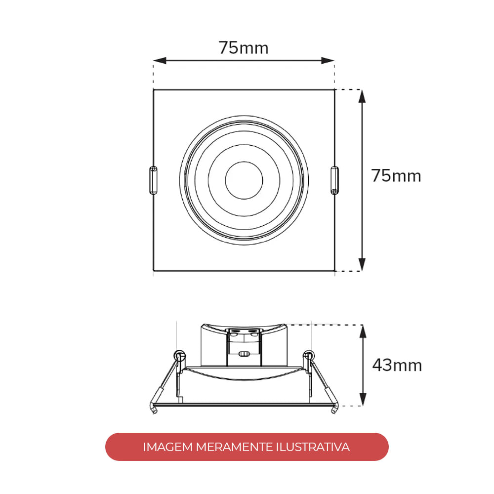 Luminária Led Downlight MR11 3W 2700K Luz Quente Bivolt Brilia